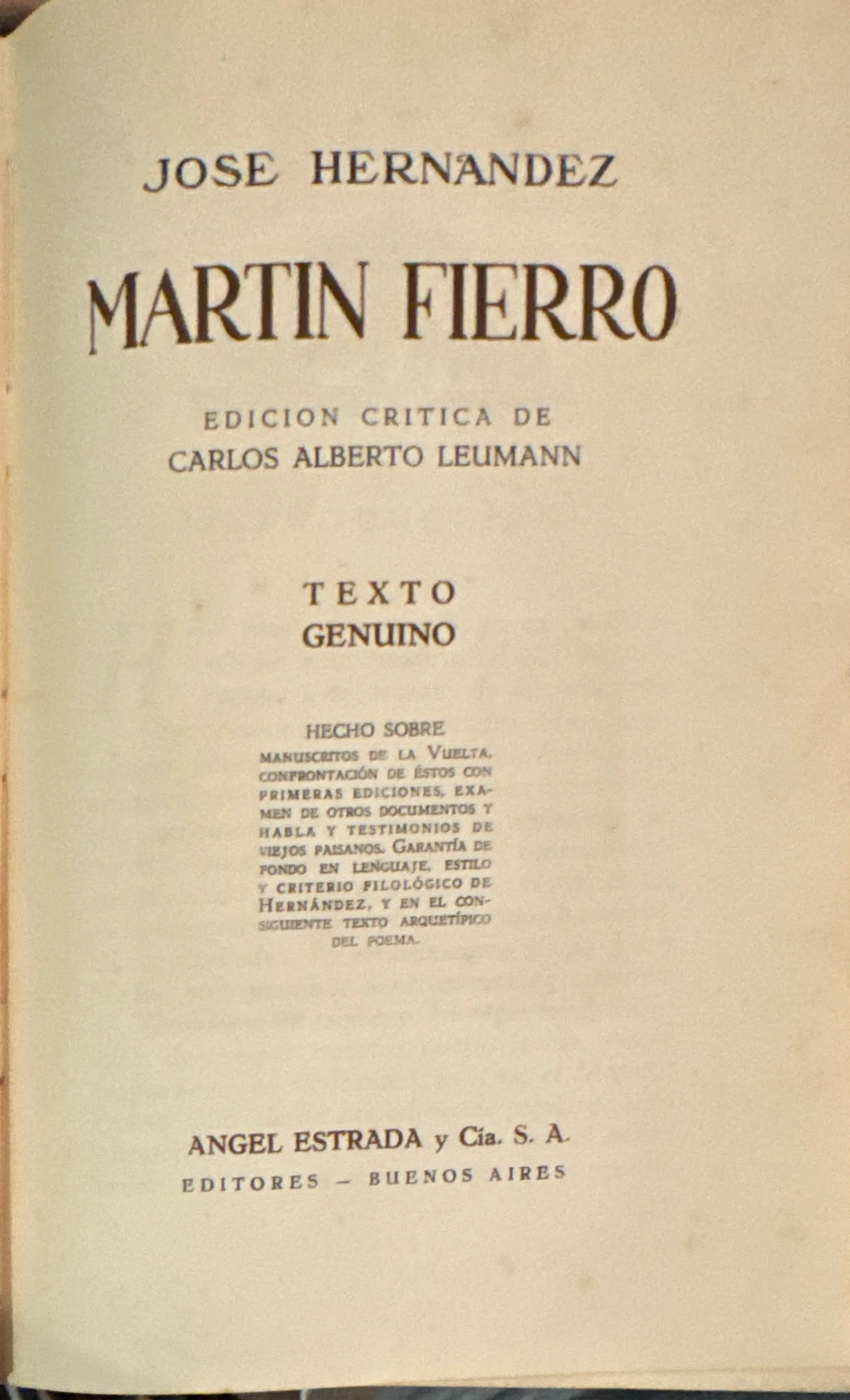 Martín Fierro | José Hernández | Ángel Estrada | Tremendos Libros